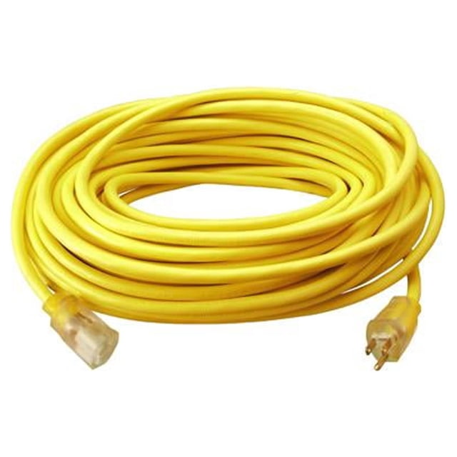Master Electrician 02588ME Extension Cord, 12/3 SJTW, Yellow Round ...