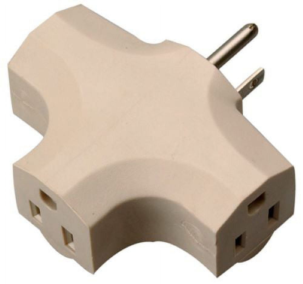 Master Electrician 09902-97ME Beige Grounded 3-Way Outlet Cube Tap ...
