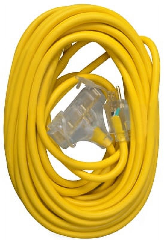 Master Electrician 50' 12/3 SJTW-A Yellow 3 Outlet Extension Cord, Each ...