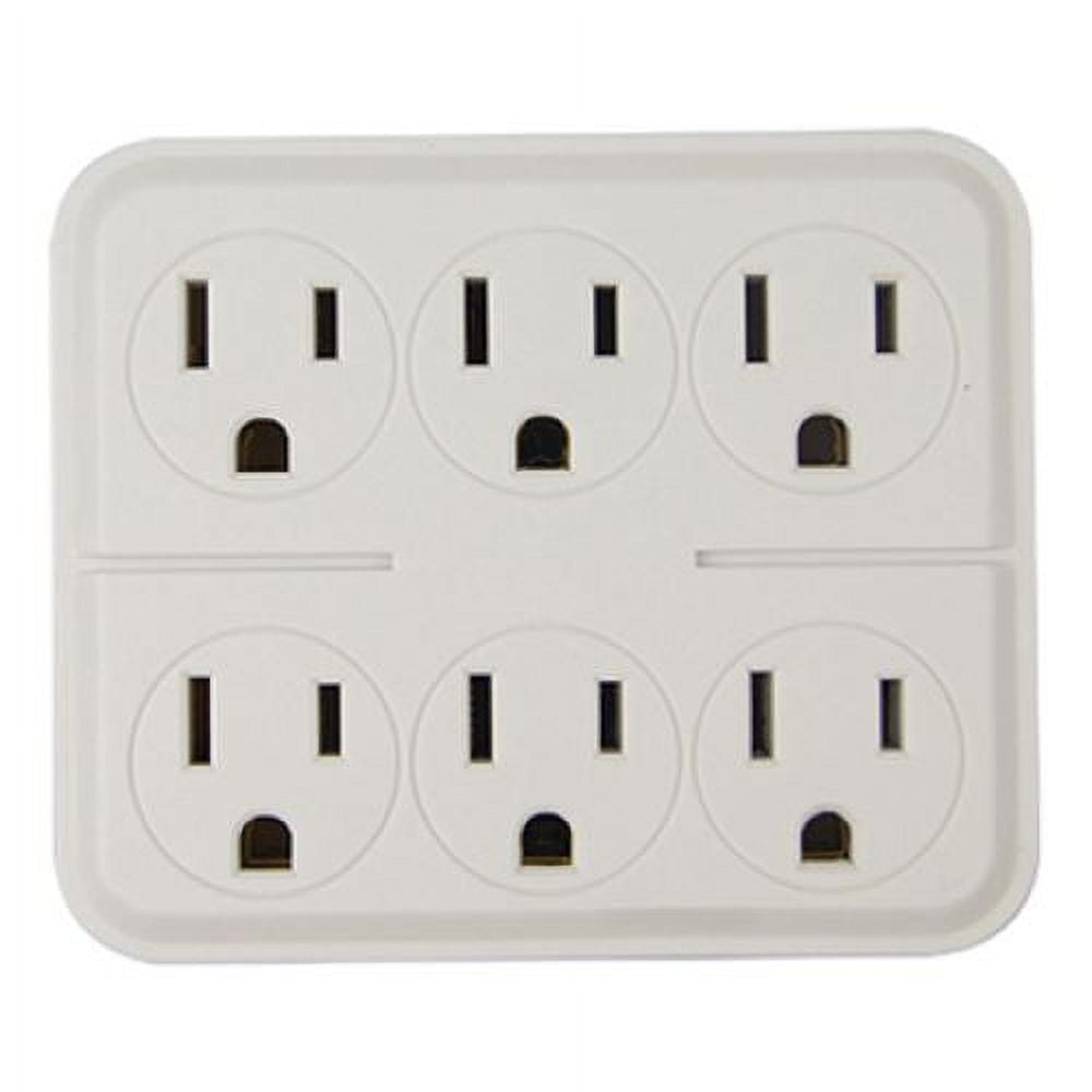 Master Electrician CT-027W White 6-Way Grounded Electrical Outlet ...