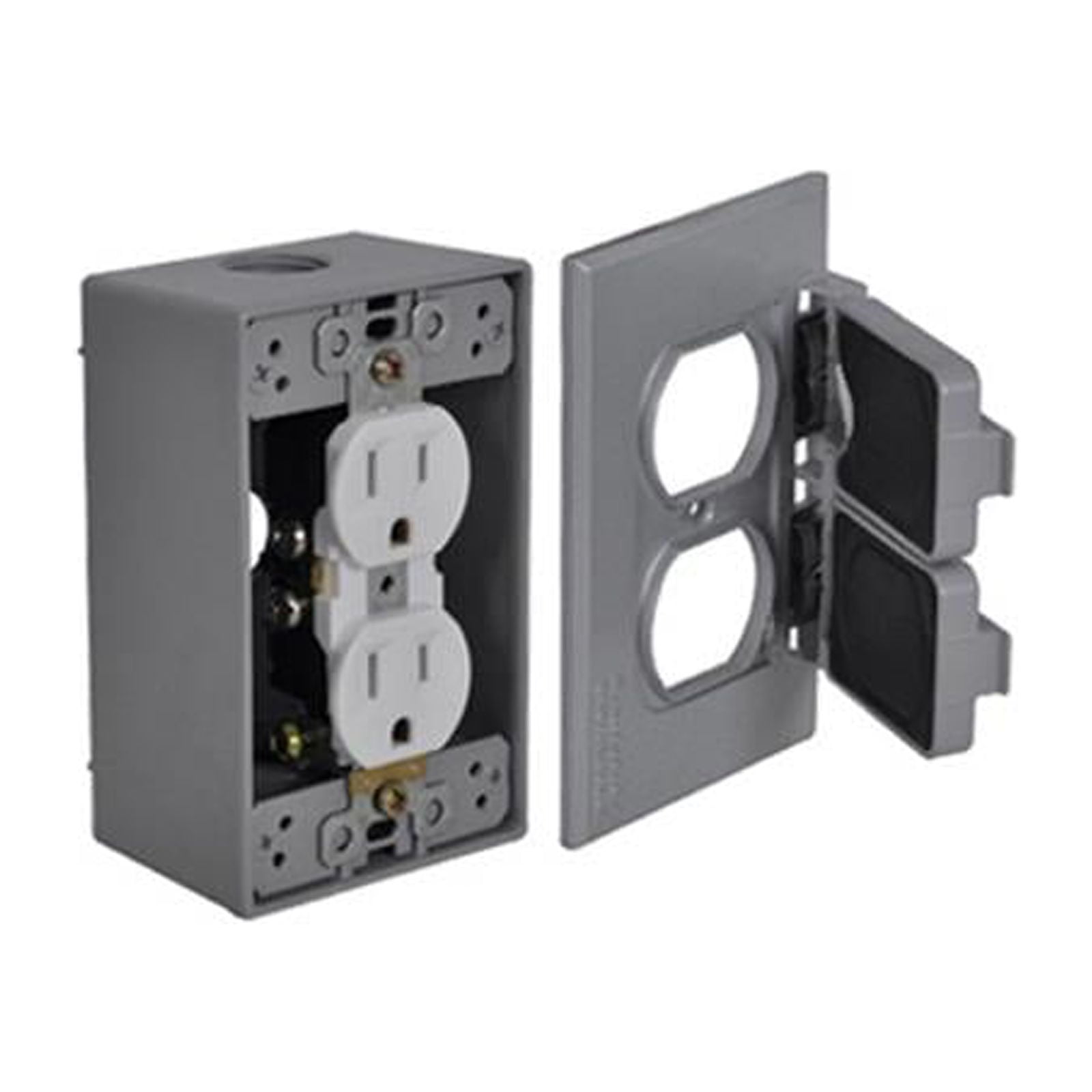 Master Electrician FCD35 Gray Duplex Outlet Kit - Quantity 4 - Walmart ...