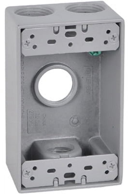 Master Electrician, Gray, Weatherproof, 1 Gang Rectangular Outlet Box ...