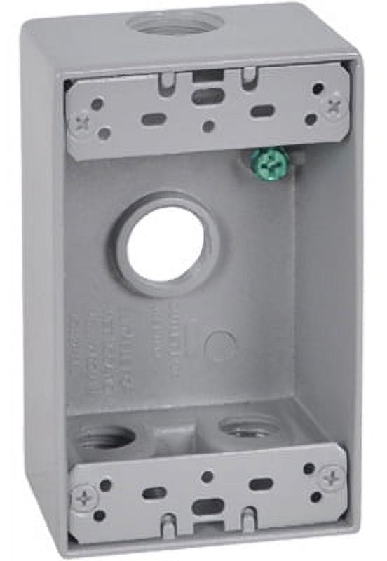 Master Electrician, Gray, Weatherproof, 1 Gang Rectangular Outlet Box ...