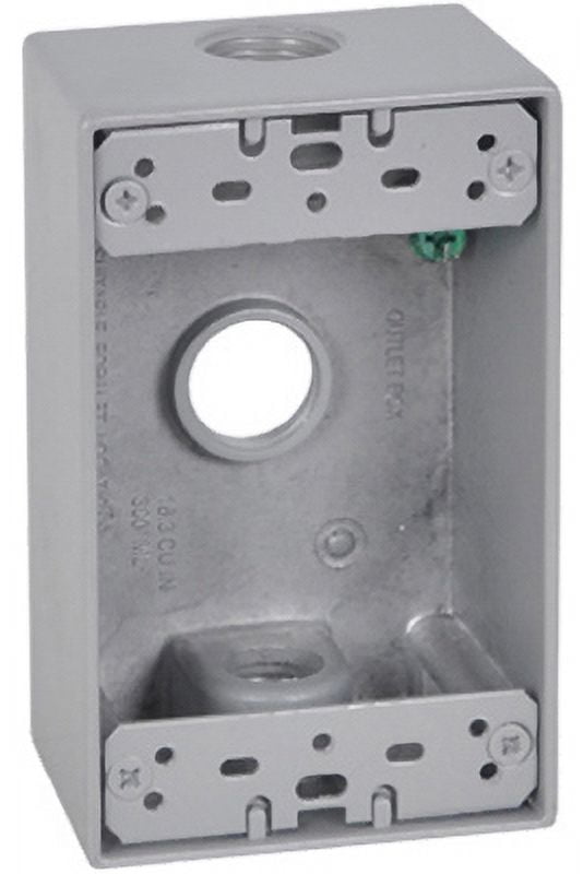 Master Electrician, Gray, Weatherproof, 1 Gang Rectangular Outlet Box ...