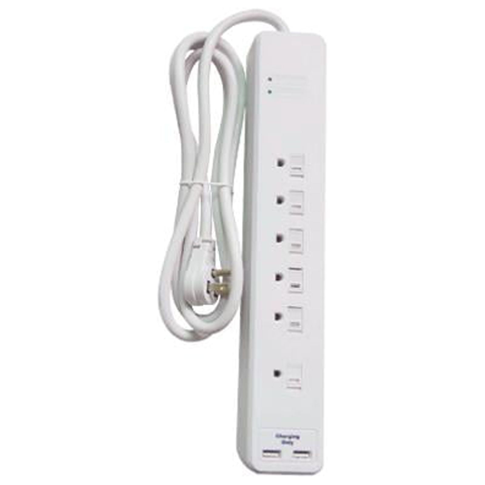 Master Electrician PS-672F-3A Surge Strip, 6 Outlets + 2 USB Ports ...