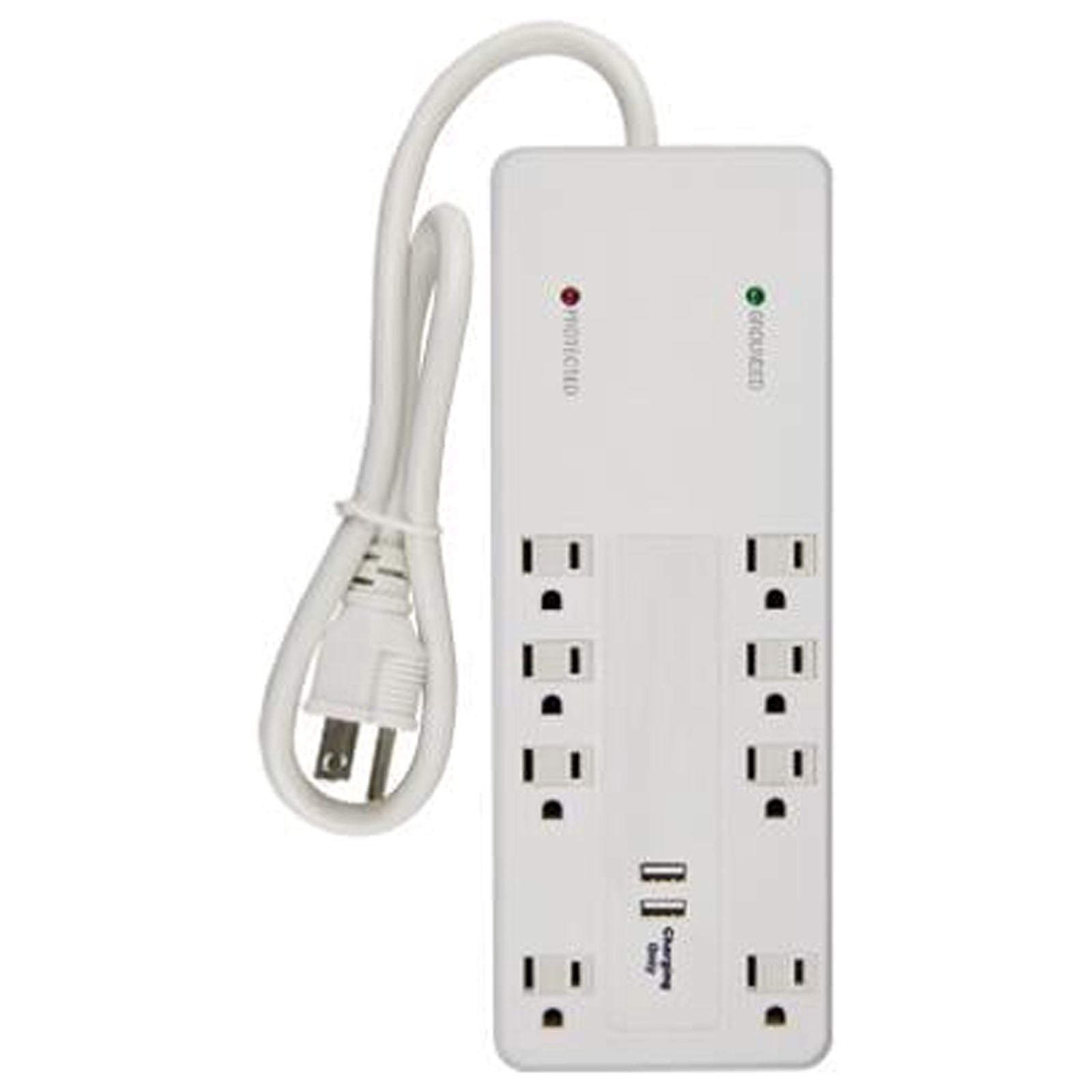 Master Electrician PS-823F-2A Surge Protector, 8-Outlet, White ...