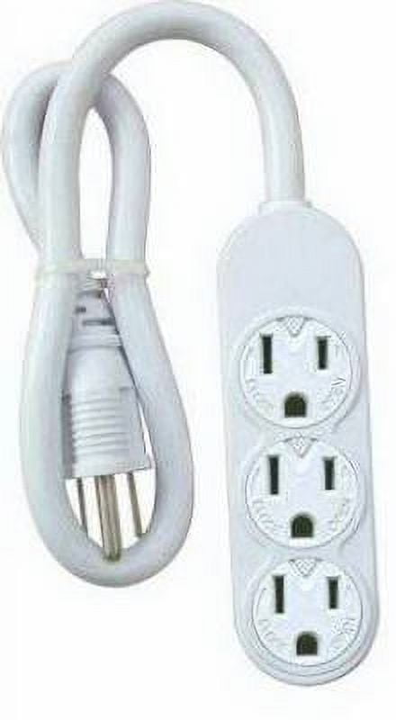 Master Electrician White Mini 3 Outlet Power Strip Rotate Cover On ...