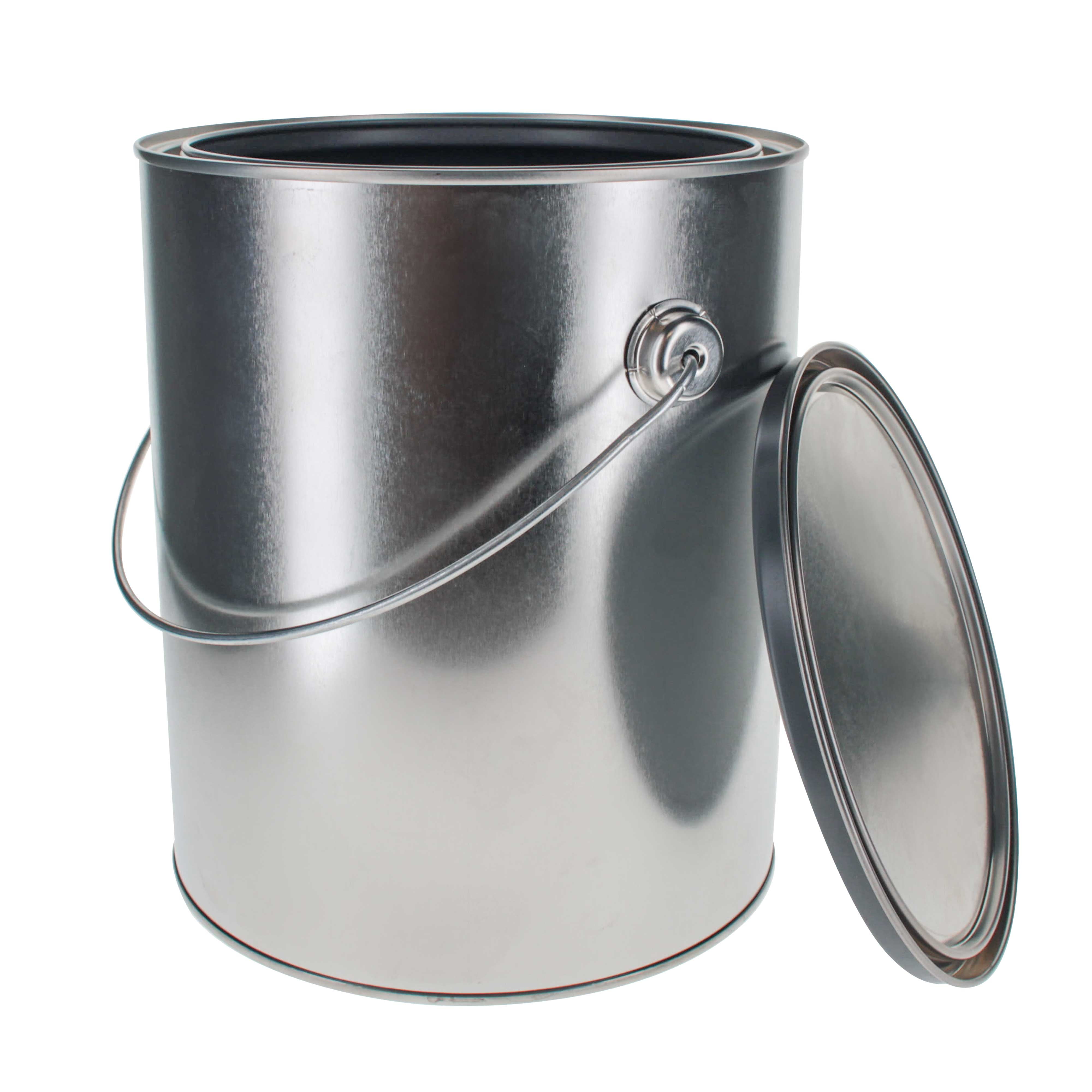 Master Elite 1 Gallon Lined Empty Metal Paint Can Bucket with Lid, Bail ...