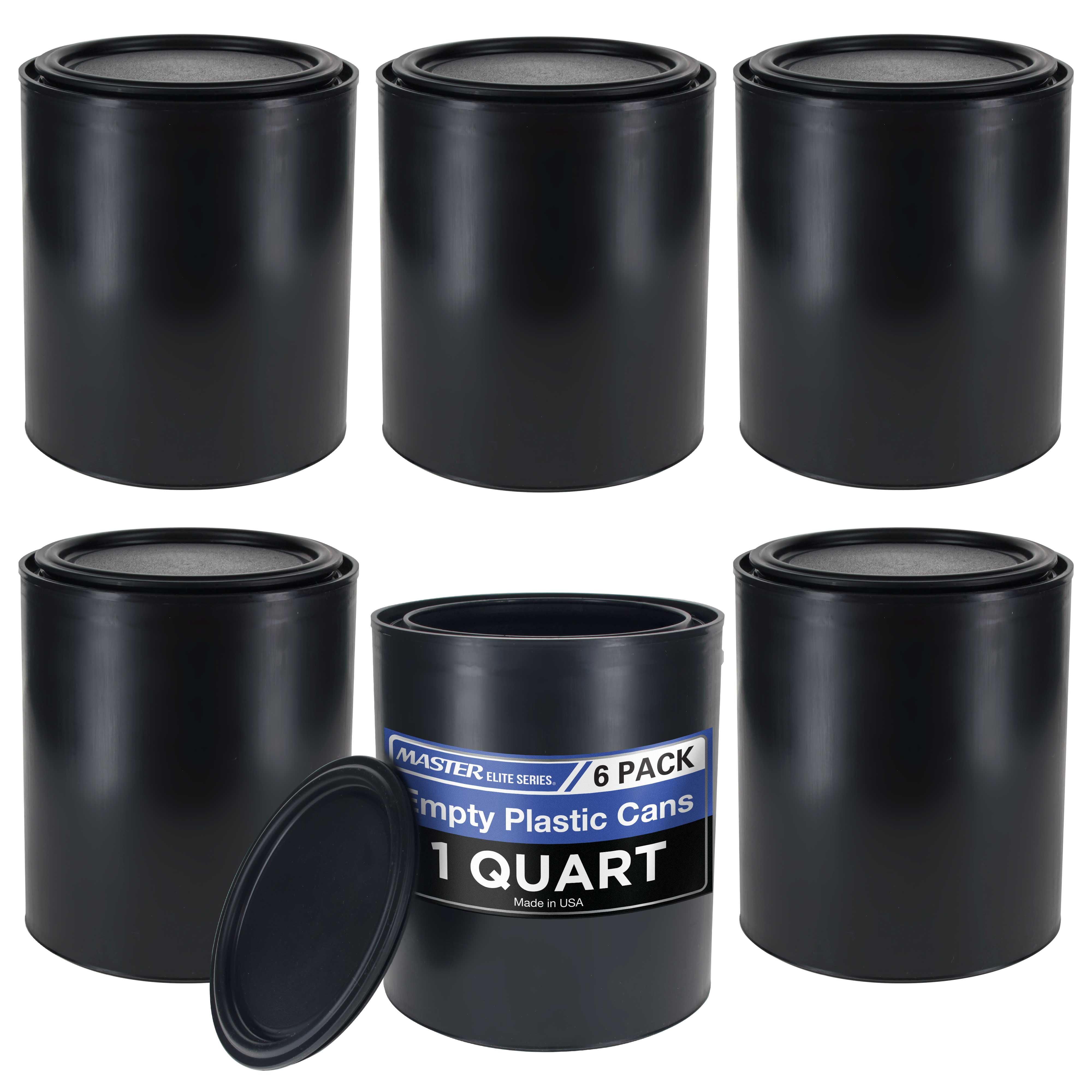 Master Elite 1 Quart Empty Plastic Paint Can Bucket, Pack of 6 - Triple ...