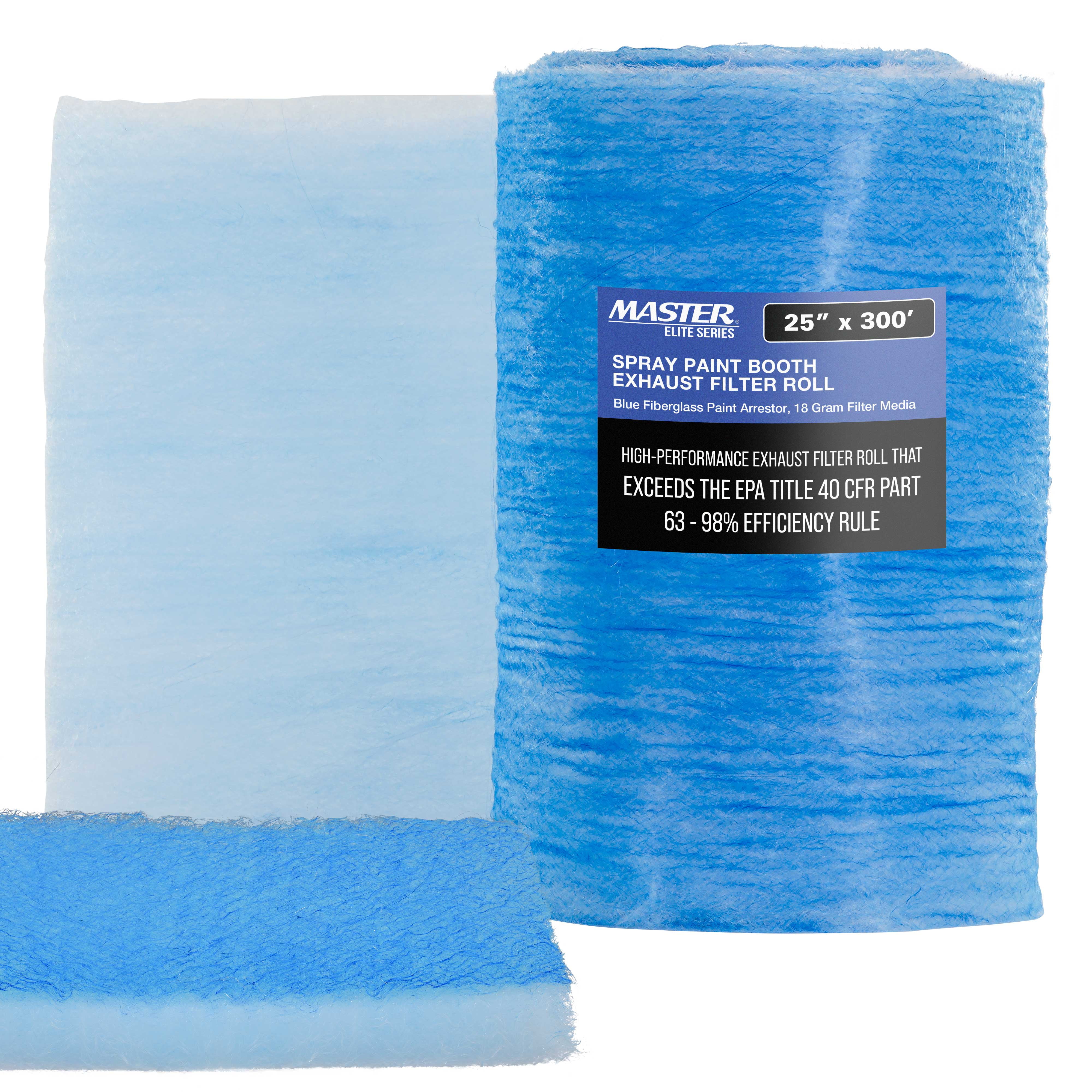 Master Elite Premium Paint Spray Booth Exhaust Filter Roll, 25" x 300 ...