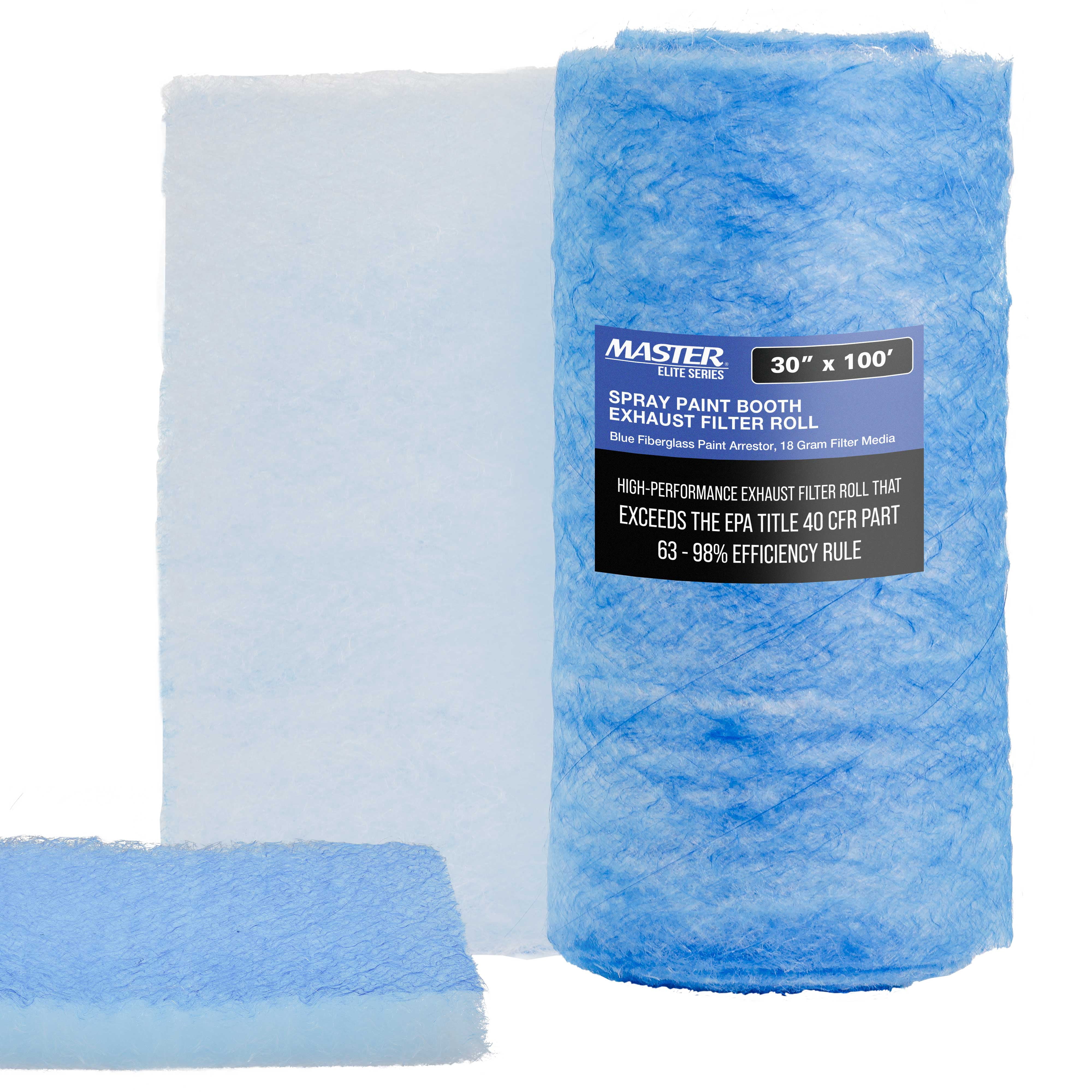Master Elite Premium Paint Spray Booth Exhaust Filter Roll, 30" x 100 ...