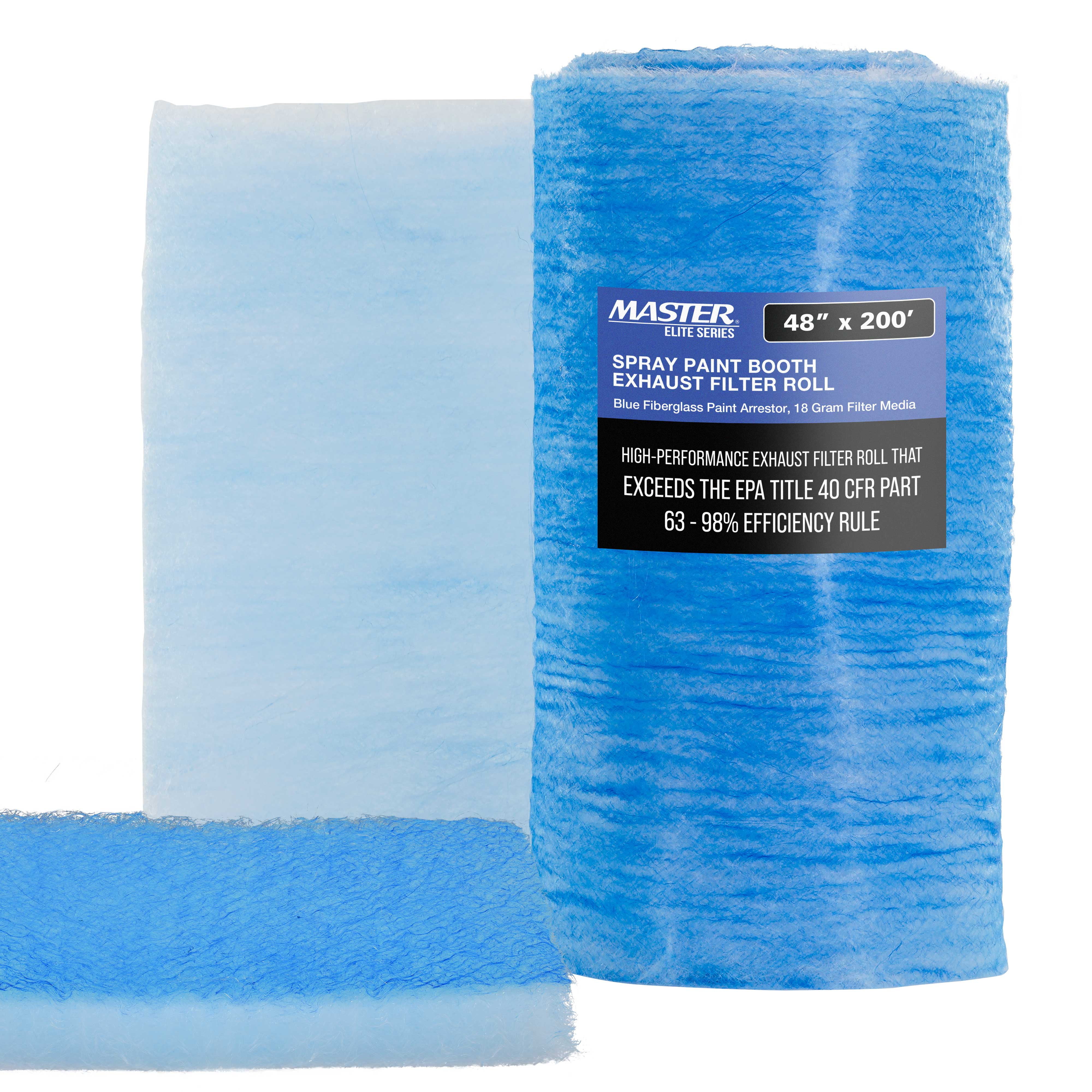 Master Elite Premium Paint Spray Booth Exhaust Filter Roll, 48" x 200 ...