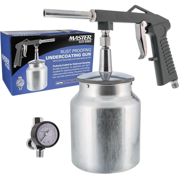 Master Elite Undercoating Spray Gun with Regulator & 25 oz Suction Feed ...