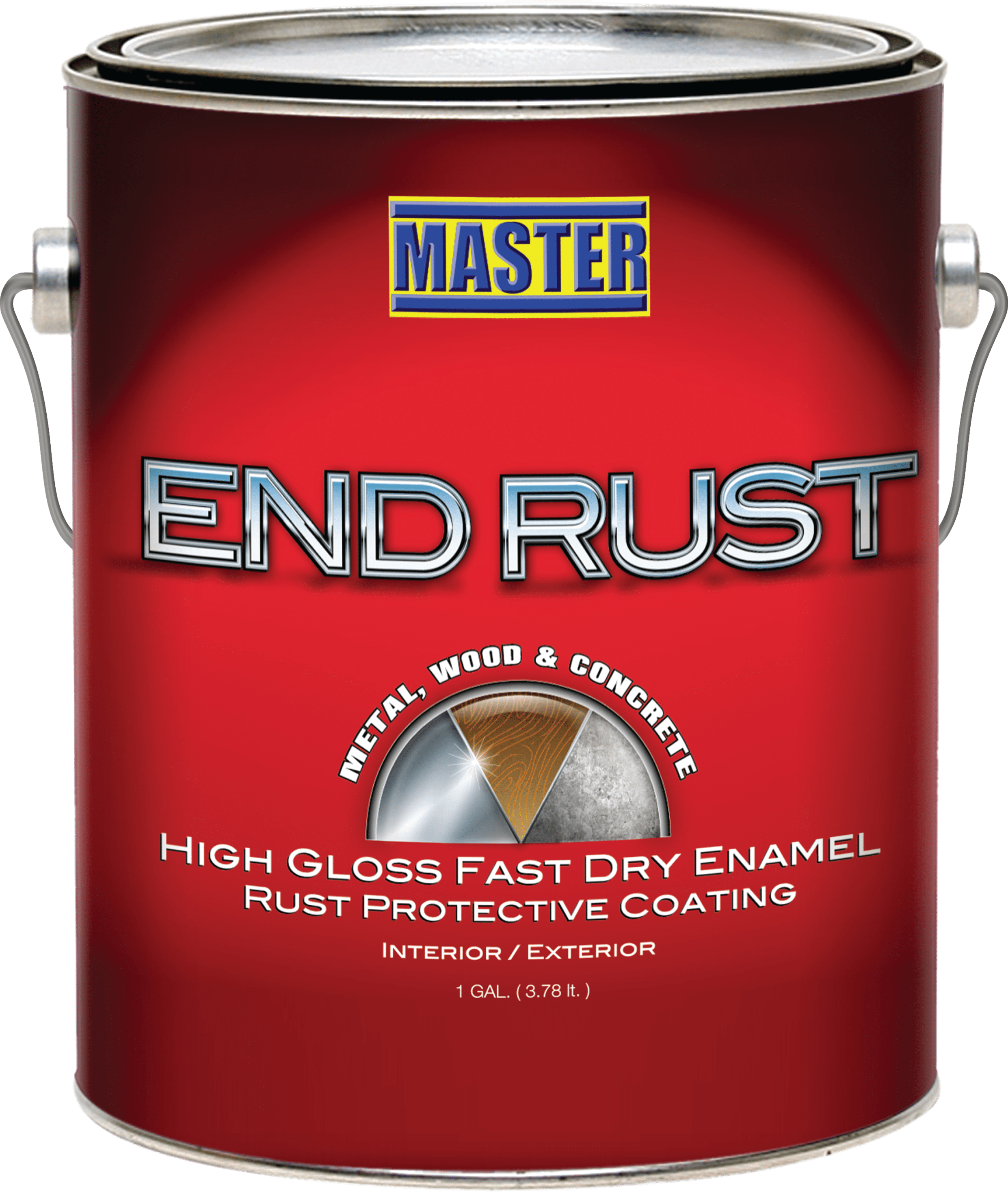 Master Paints End Rust High Gloss Fast Dry Enamel White 1 Gl - Walmart.com
