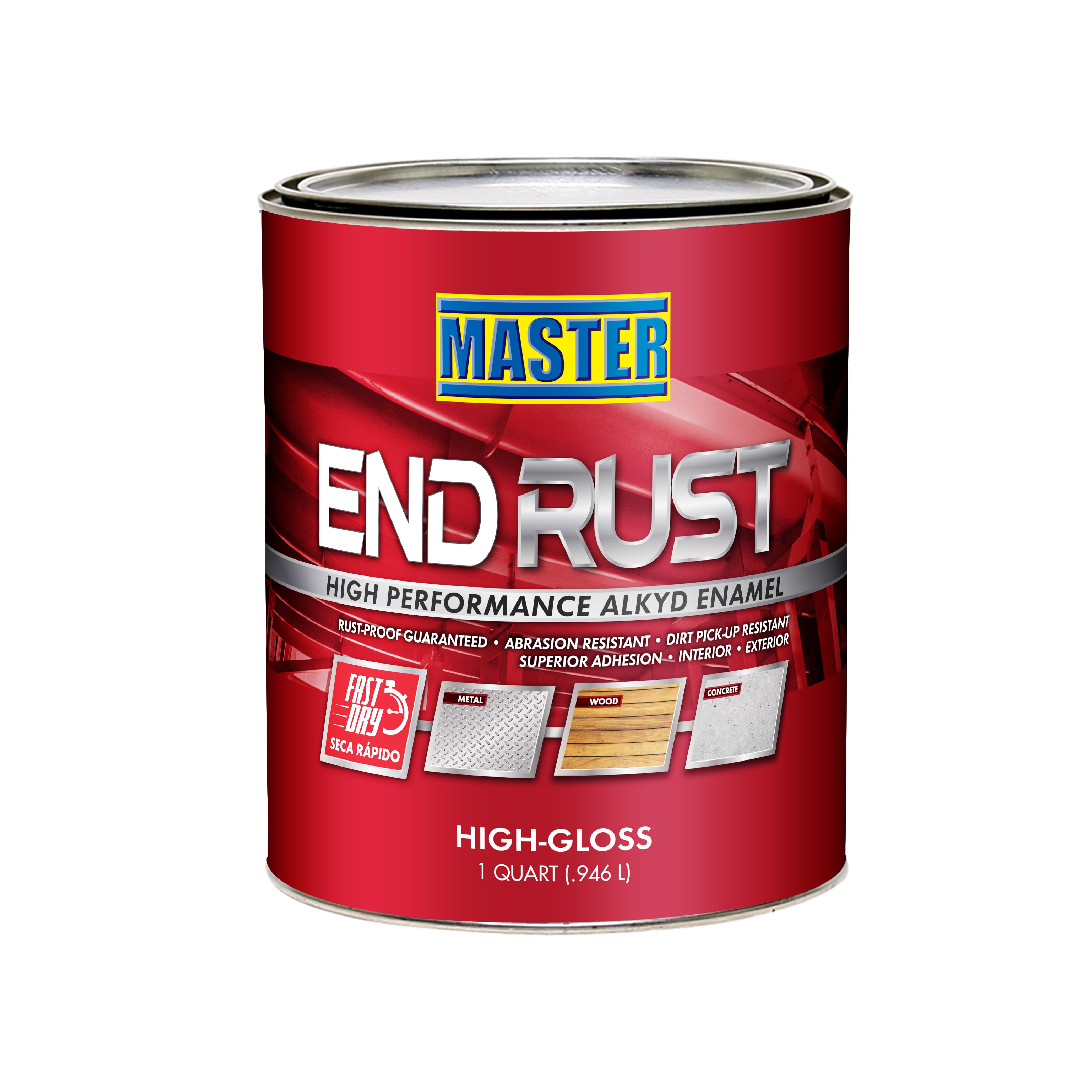 Master End Rust High Gloss Fast Dry Enamel White 1 Qt - Walmart.com