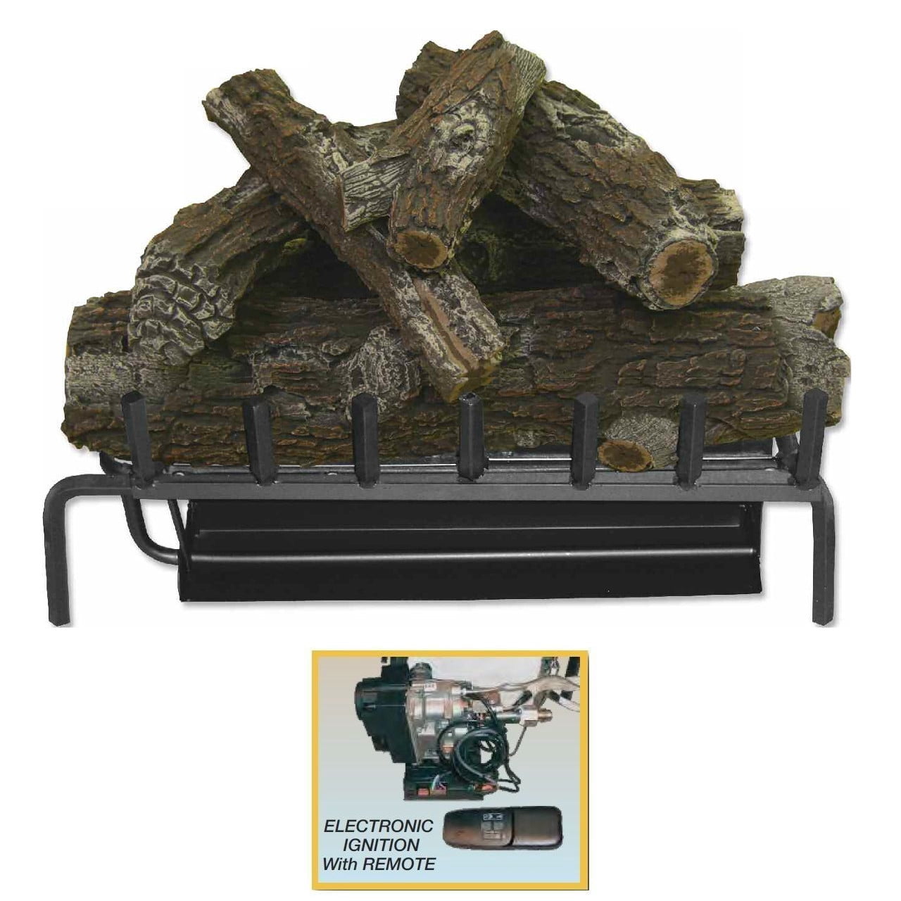 Master Flame Elite 21" Electronic Burner With Aged Oak Log Set - NG ...