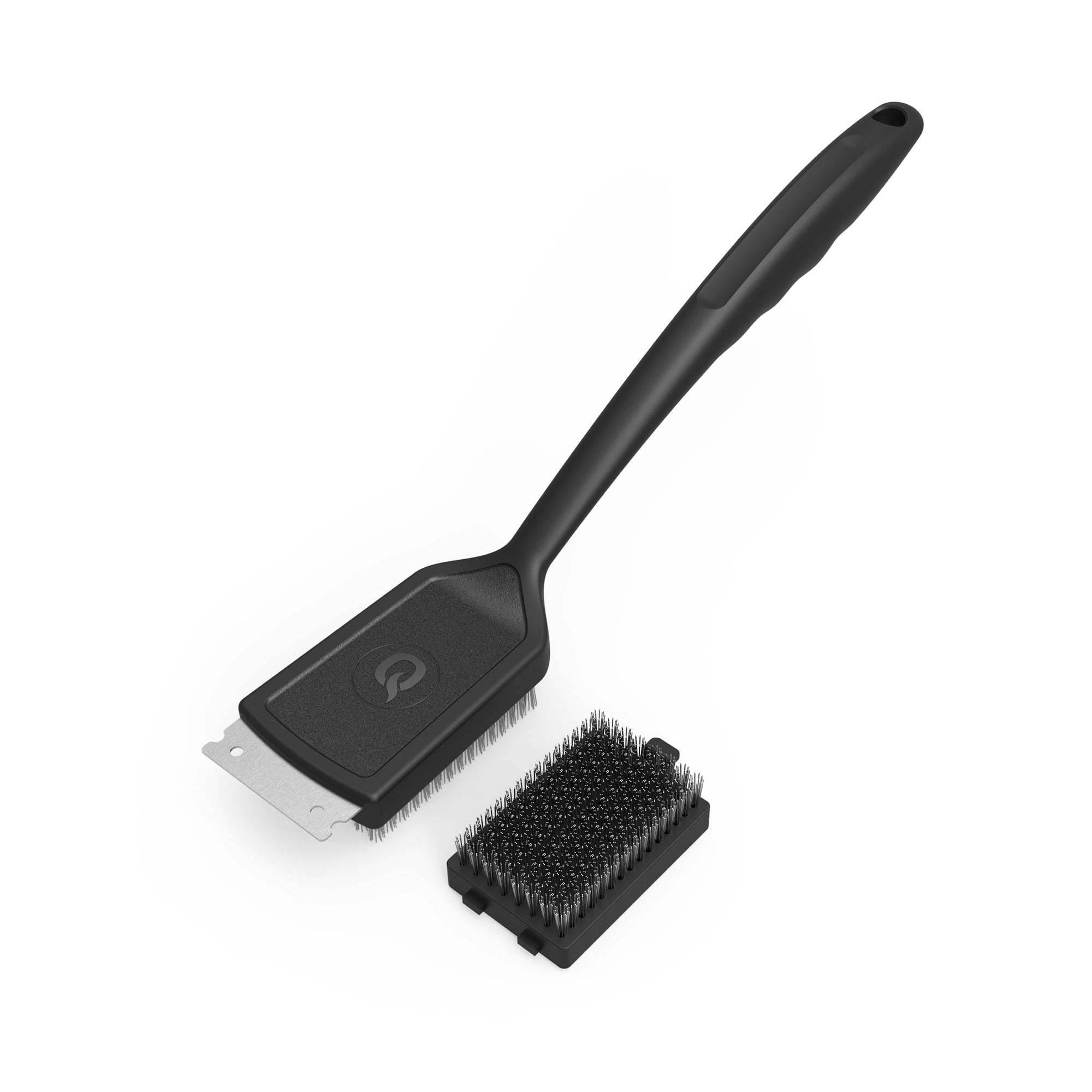 Master Forge Grill brush with 16.61-Inches Plastic Handle with Scraper ...