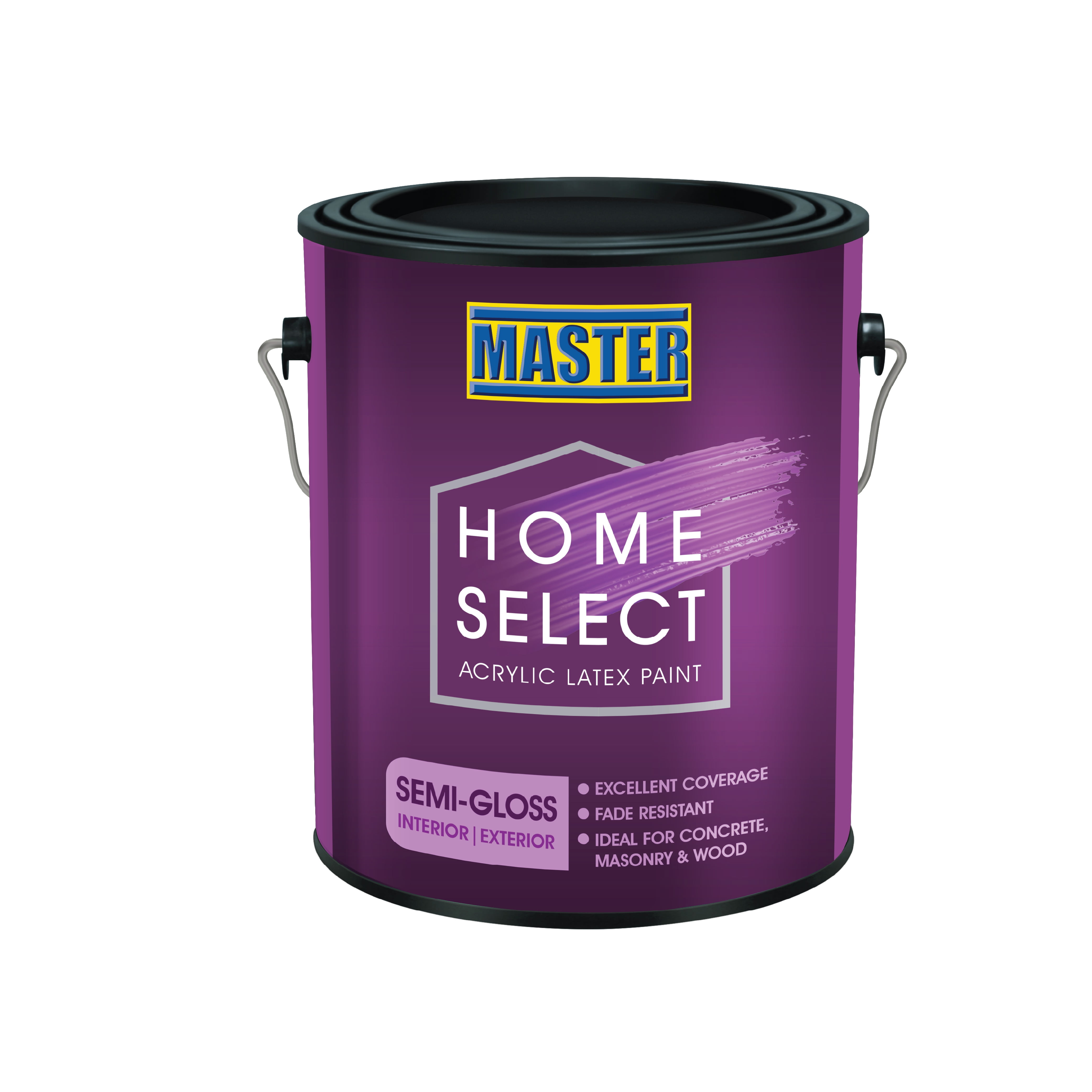 Master Home Select Acrylic Latex Paint Interior/Exterior White 1 Gallon ...