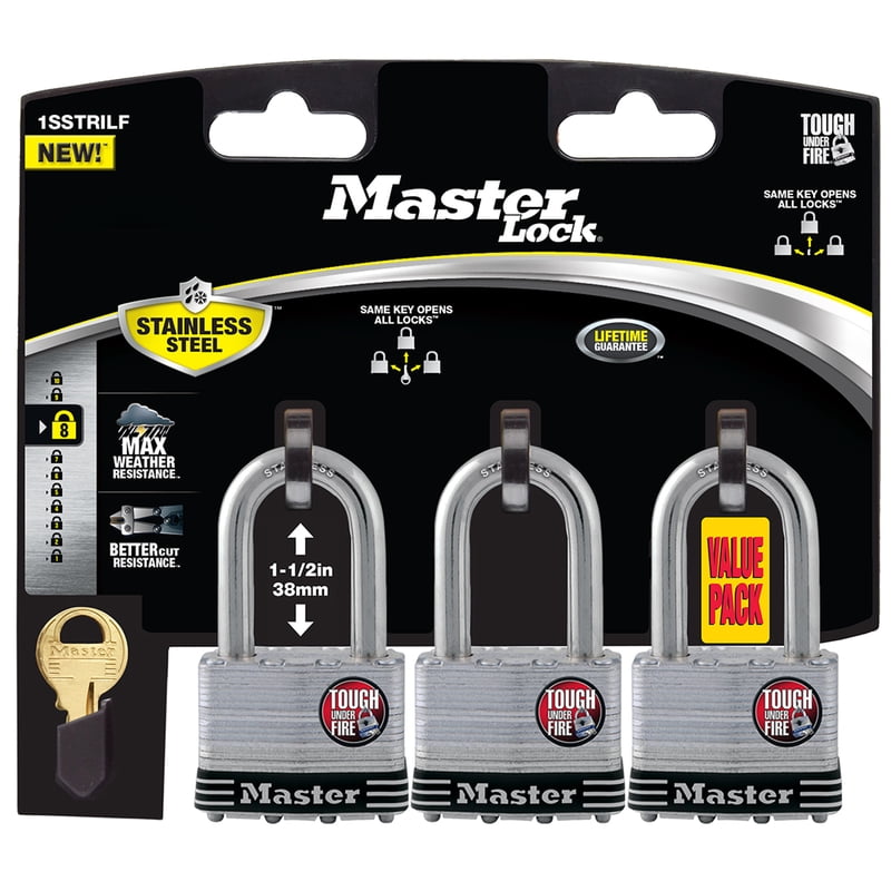 Master Lock 1-3/4" W Stainless Steel 4-Pin Cylinder Padlock - Walmart.com