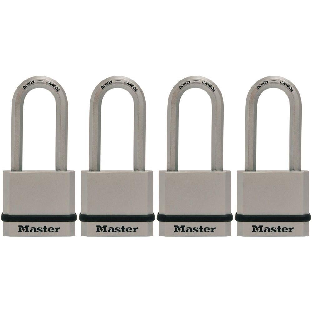 Master Lock 1-3/4" W Steel Dual Ball Bearing Locking Padlock 4 pk Keyed ...