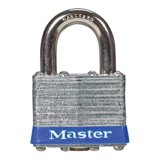 Master Lock 1-5/16" H x 1" W x 1-3/4" L Steel 4-Pin Cylinder Padlock 1 ...
