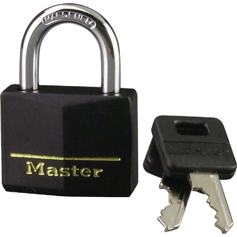 Master Lock 141D 1.56 in. Solid Aluminum Padlock With Black Cover - Walmart.com