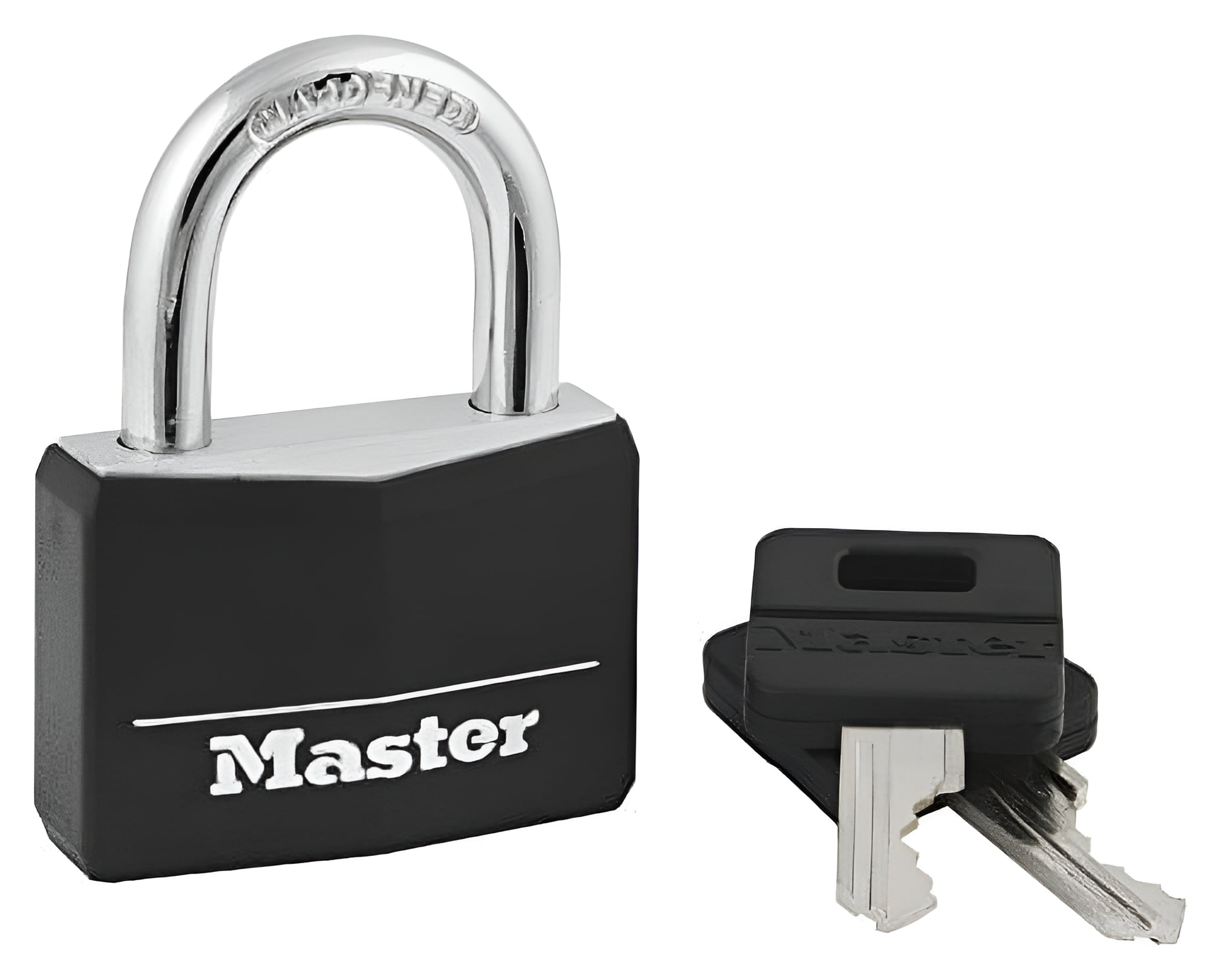 Master Lock 141D 1-9/16" Black Vinyl Cover Brass Padlock - Walmart.com