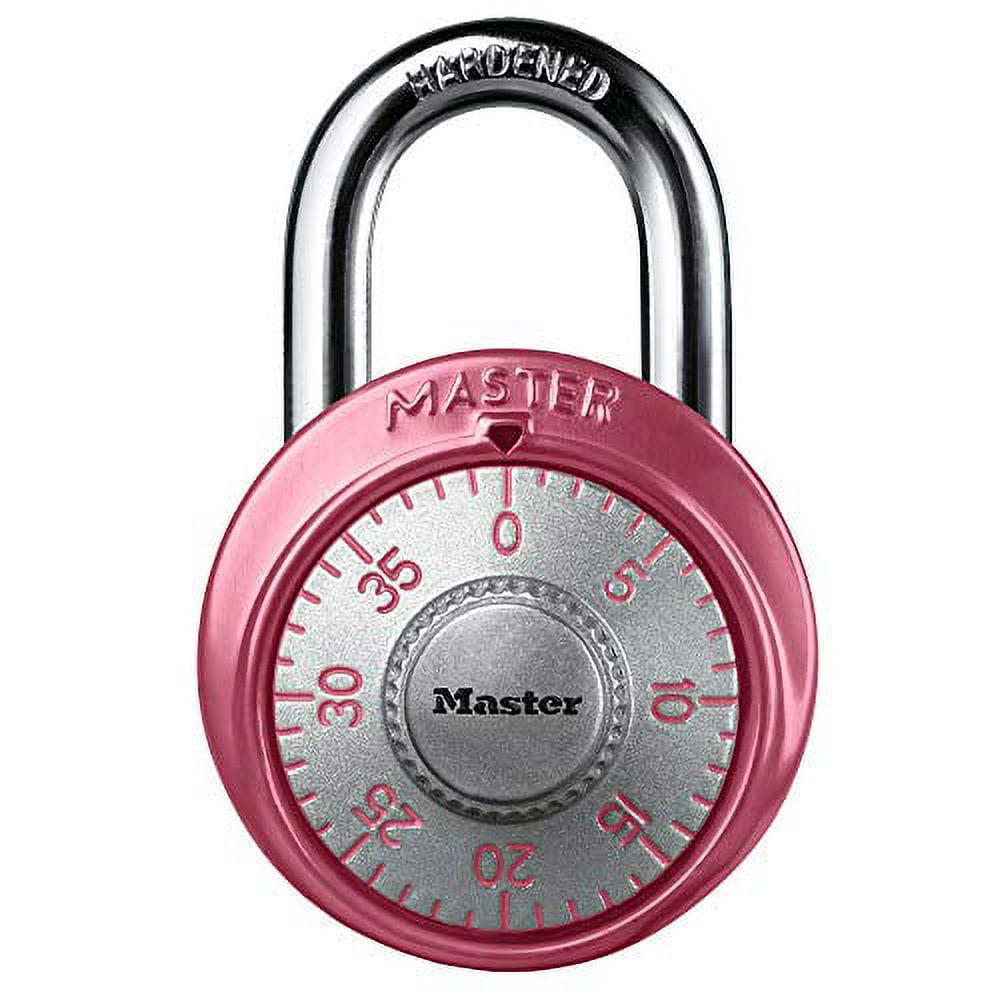 Master Lock 1530DPNK Standard Dial Combination Padlock, Pink, Anti-Shim ...