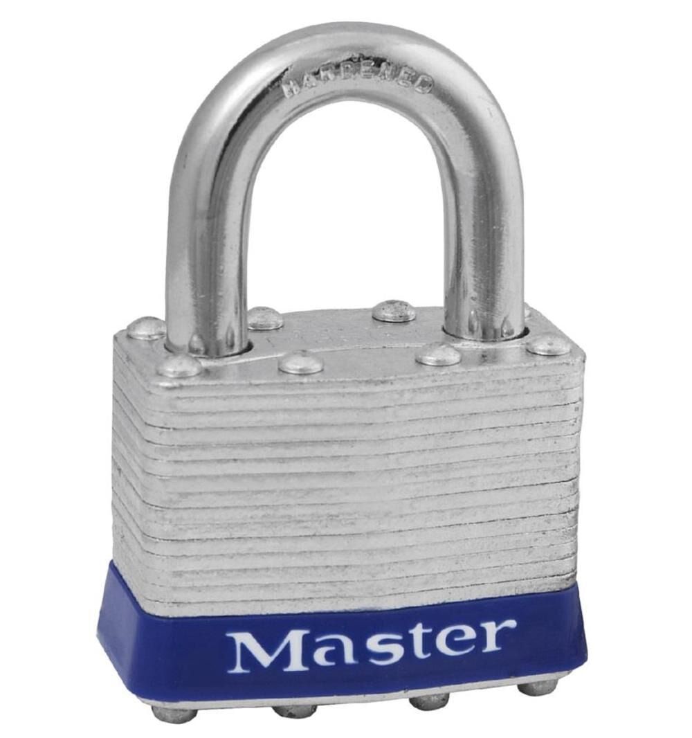 Master Lock 1-5/16" H x 1" W x 1-3/4" L Steel 4-Pin Cylinder Padlock 1 ...