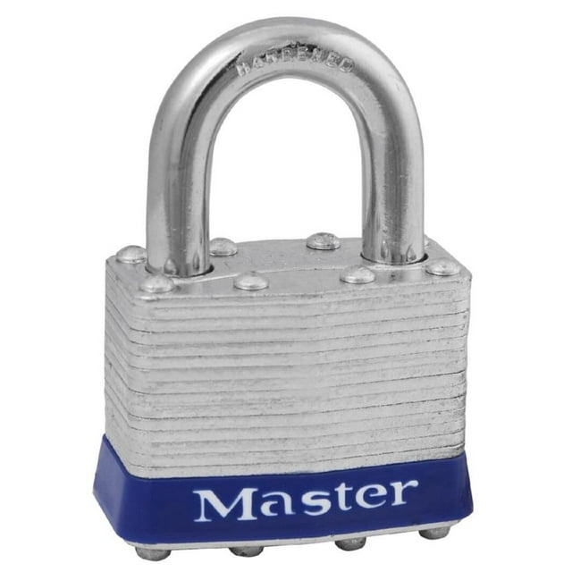 Master Lock 1-5/16" H x 1" W x 1-3/4" L Steel 4-Pin Cylinder Padlock 1 ...