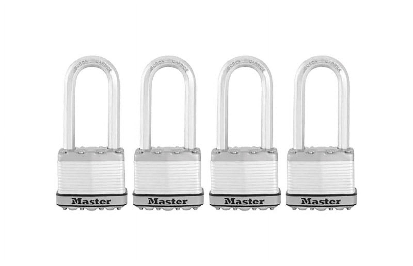 Master Lock 2" W Steel Dual Ball Bearing Locking Padlock 4 pk Keyed ...