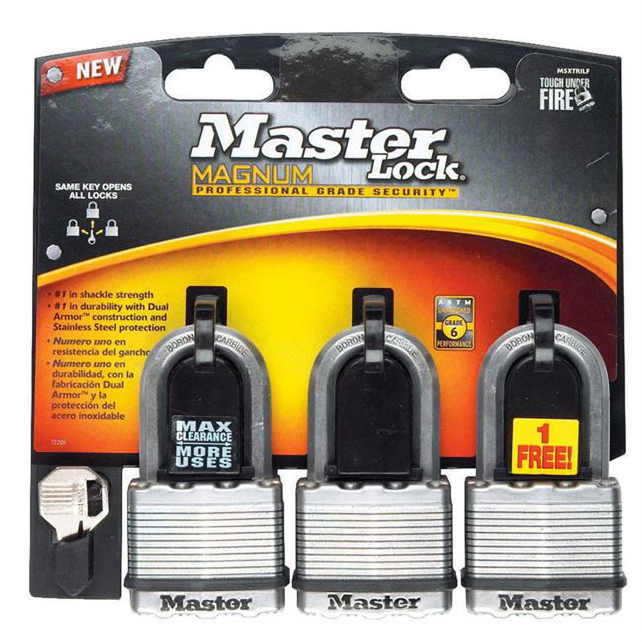 Master Lock 2 in. Keyed Alike Ball Bearing Locking Laminated Steel Padlock - Pack of 3 - Walmart.com