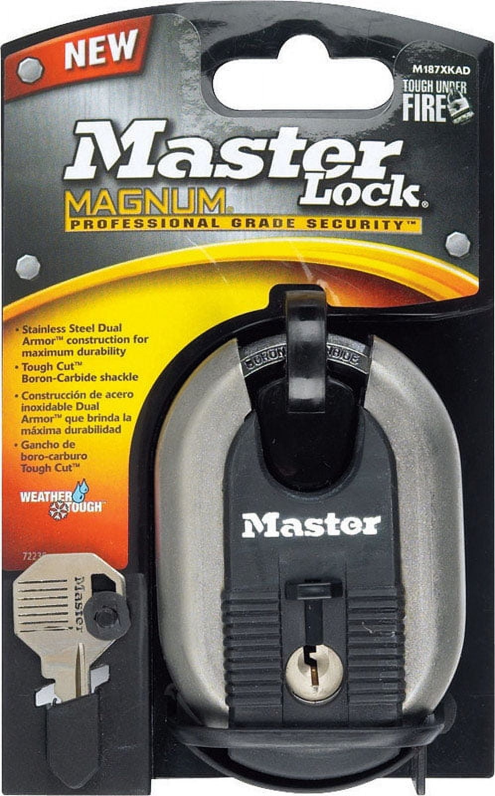 Master Lock 3-3/8" H x 1-3/16" W x 2-5/16" L Steel Ball Bearing Locking ...