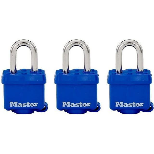 Master Lock 312TRI Laminated Padlock with Key & Thermoplastic Shell ...