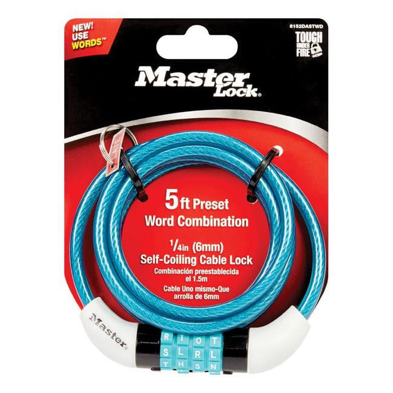Master Lock 8152DASTWD 5 ft. Bike Cable Word Lock - Walmart.com