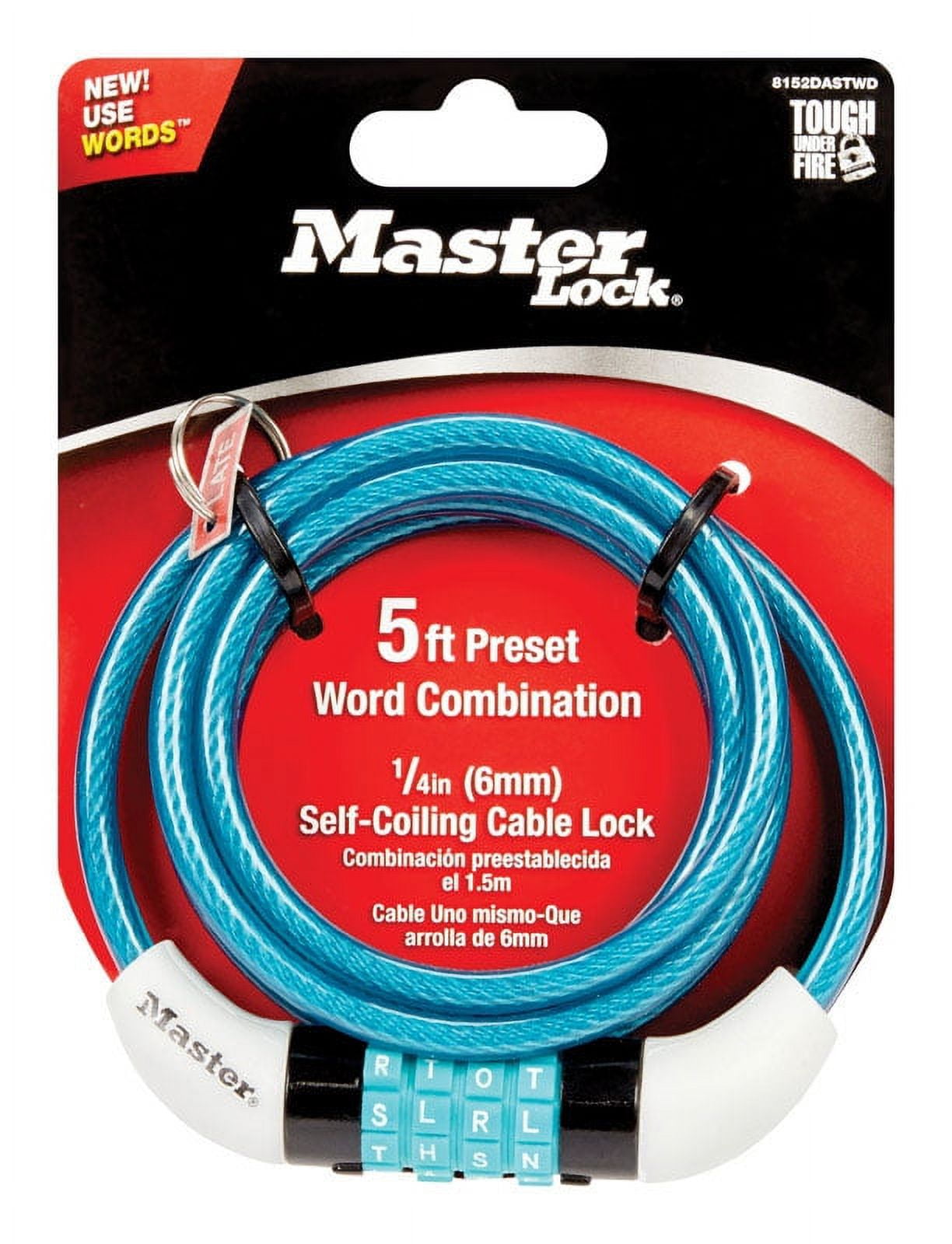 Master Lock 8152DASTWD Preset Word Combination Cable - Walmart.com