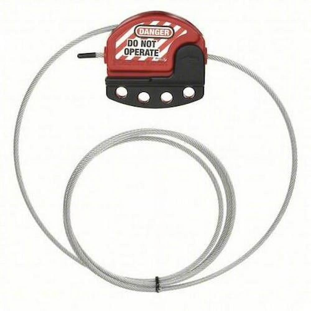 Master Lock Adjustable Cable Lockout, 3 ft L, 4 Locks Max, Red ...