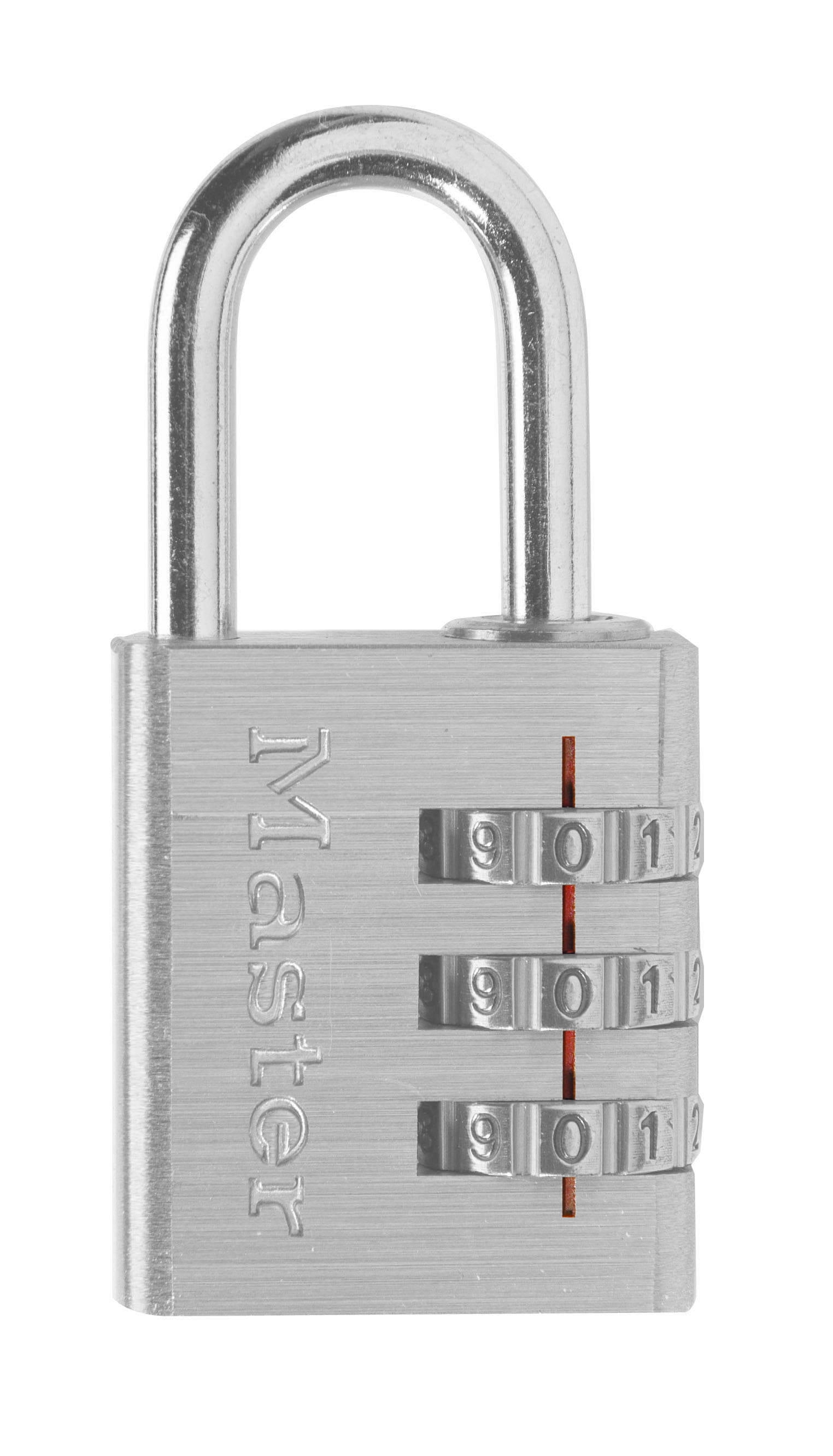 Master Lock 630D 25 mm (1 in) Shackle Length, 1" Nickel Combination 1 ...
