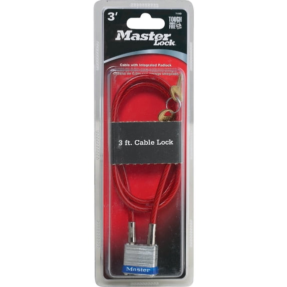 Master Lock Bicycle Cable Lock - Key Lock, Alloy Steel, Laminated ...