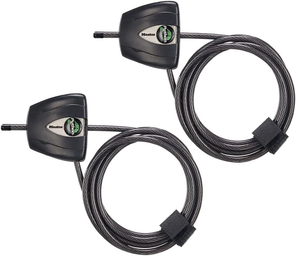 Master Lock Black Python Steel Cable Lock with Keys, Heavy Duty Anti ...