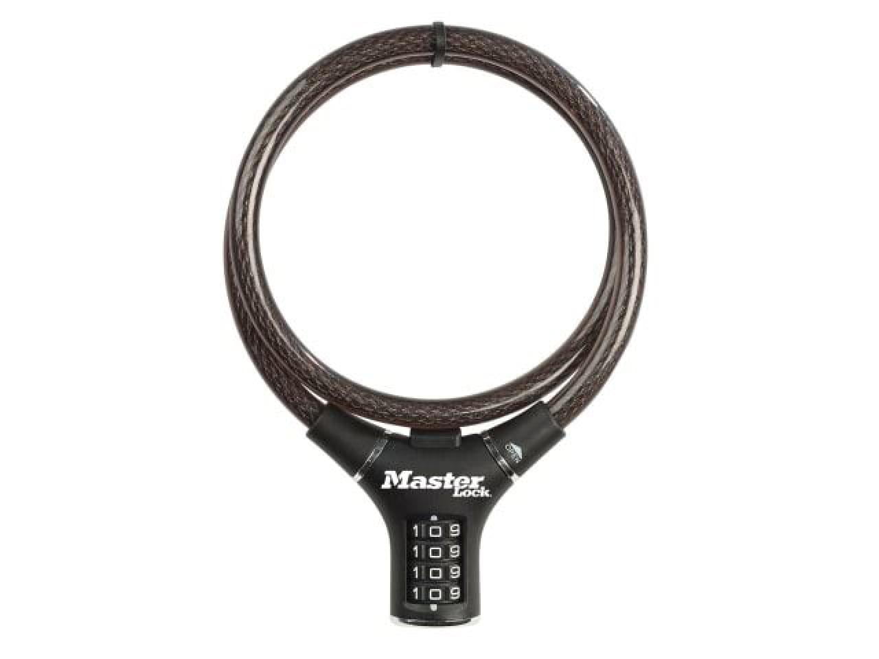 Master Lock - Black Steel Rigid Combination Cable 0.9m x 12mm - Walmart.com