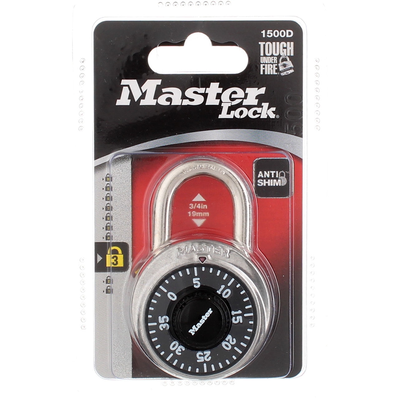 Master Lock Combination Dial Padlock, 1.875", 1500D (3 pack) - Walmart.com