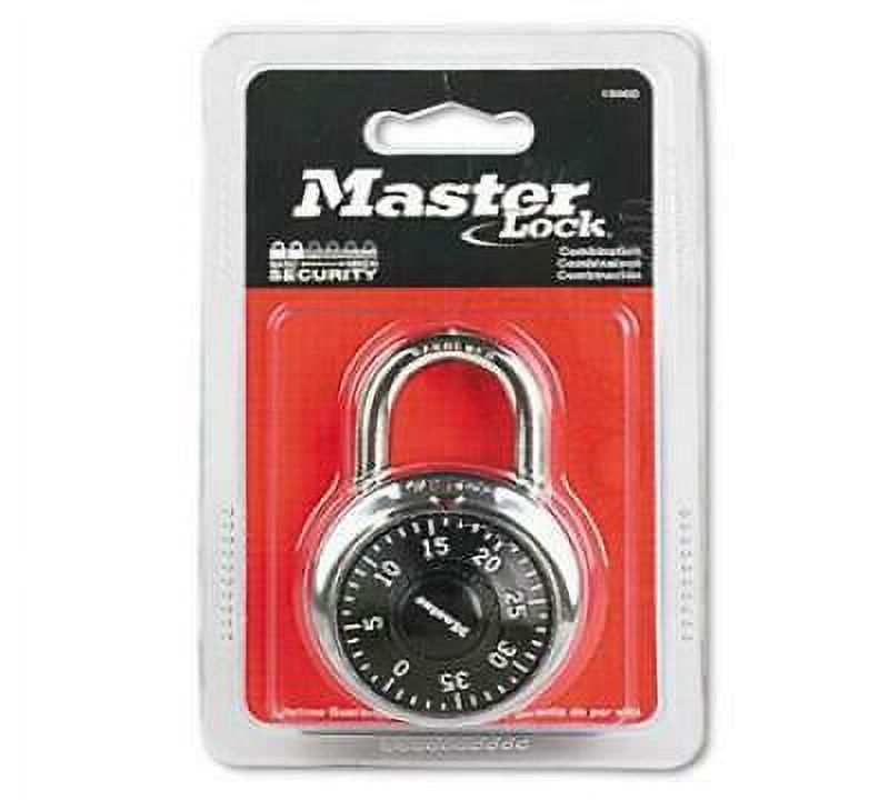 Master Lock Combination Lock, Stainless Steel, 1 7/8" Wide, Black Dial ...