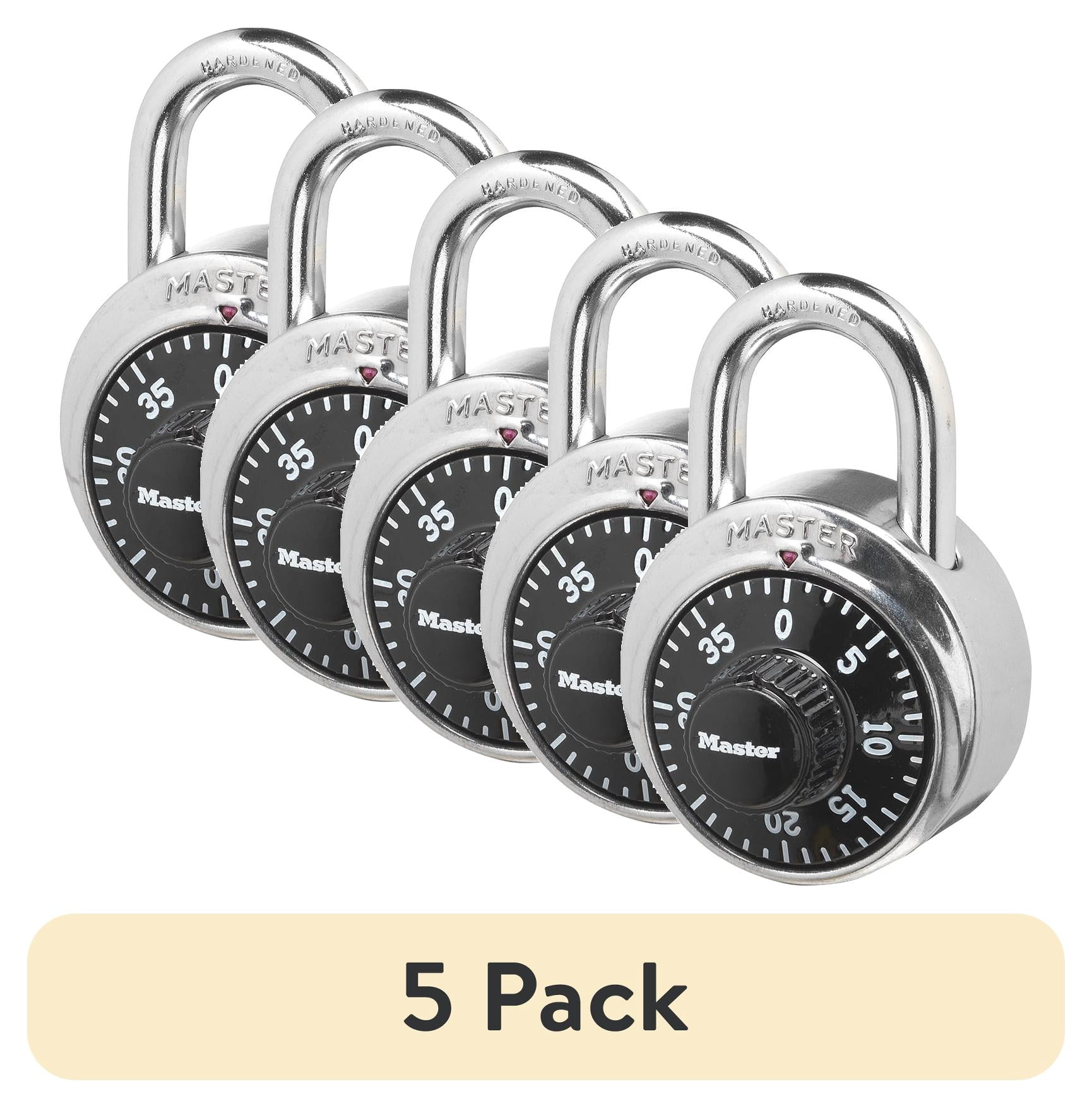 (5 pack) Master Lock Combination Stainless Steel Padlock w/Key Cylinder ...