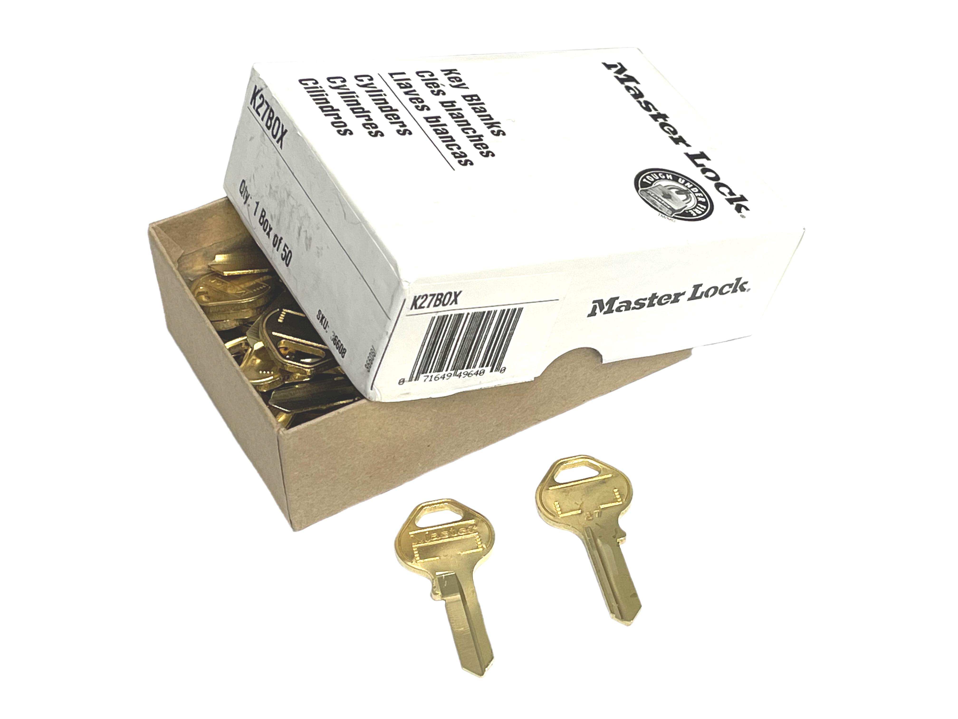Master Lock K27BOX Padlock Key Blank, 50 Pack, Compatible with Ilco M16 ...