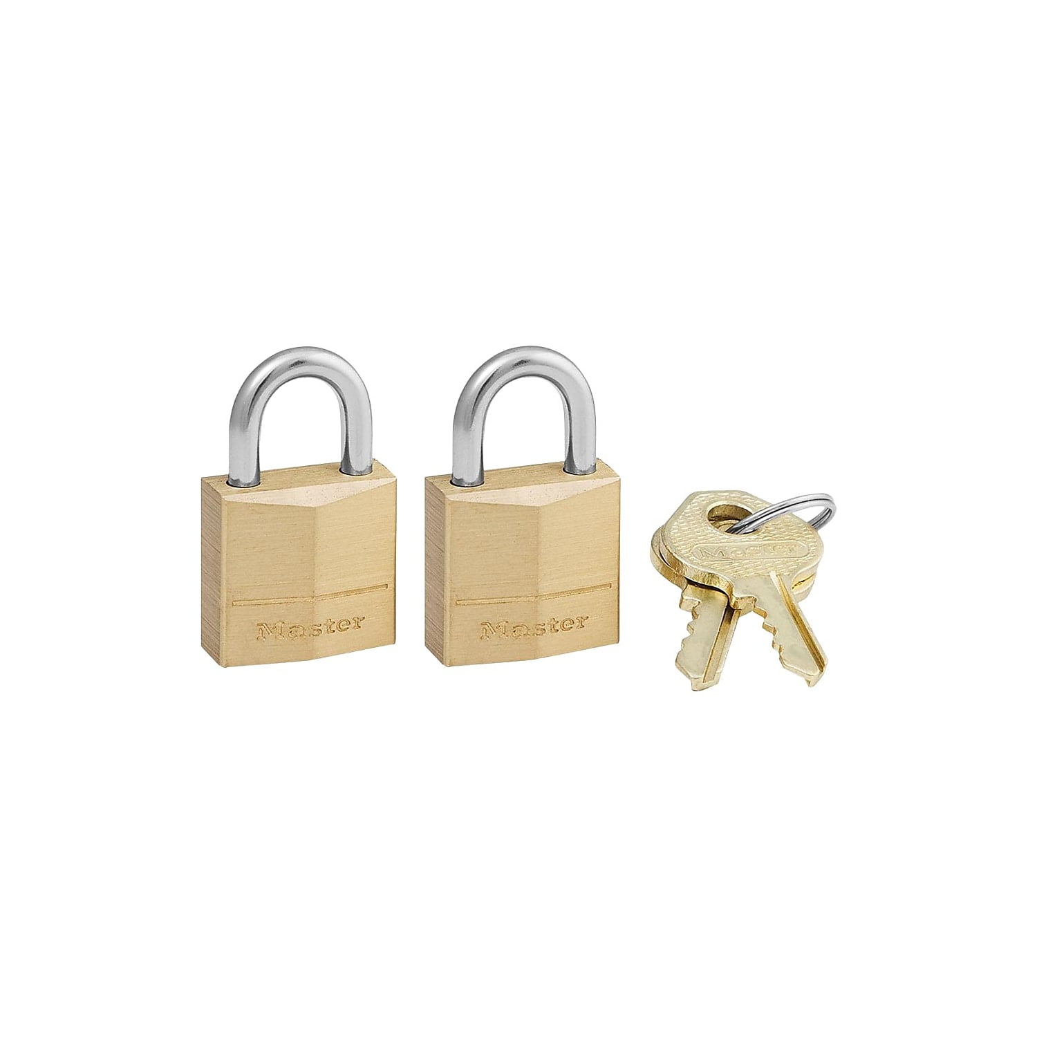 Master Lock 2-Pack Key Padlock, Solid Brass Body, Three-Pin Cylinder ...