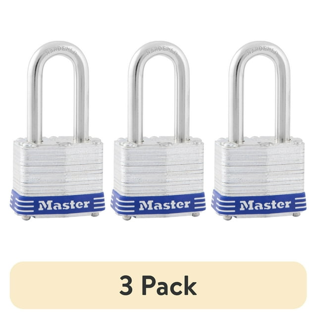(3 pack) Master Lock Laminated Steel 1-9/16in (40mm) Padlock with Key ...