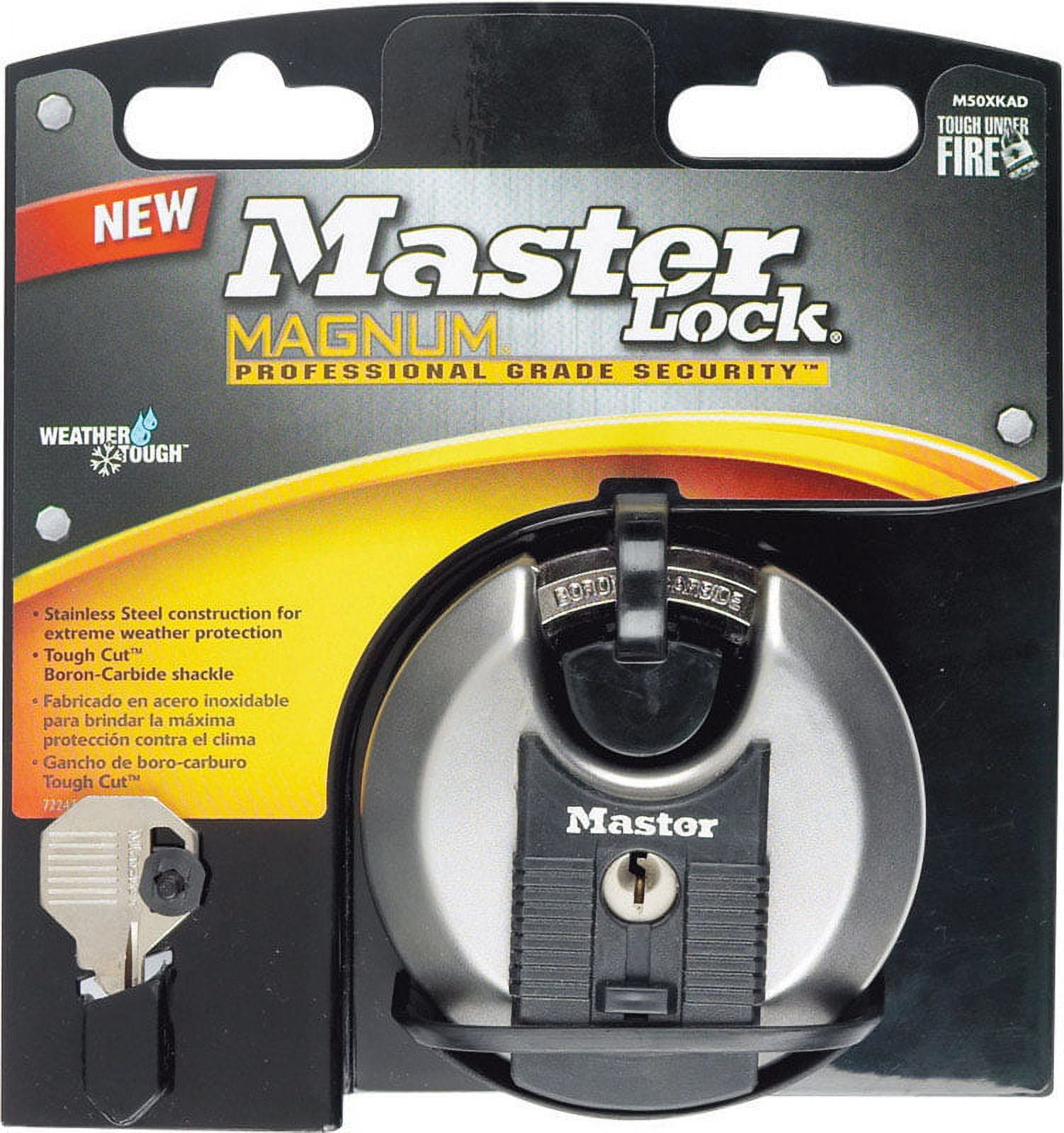 "Master Lock Magnum Steel Padlock, 1-11/16"" H x 1"" W x 3-1/8"" L ...