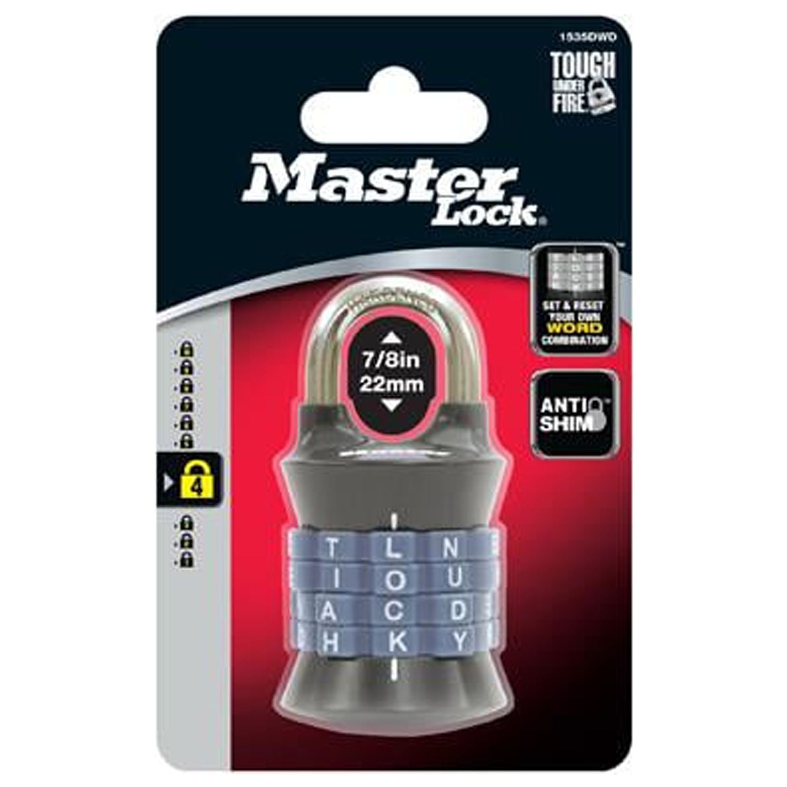 Master Lock 1535DWD Set Your Own Word Combination Padlock - Walmart.com