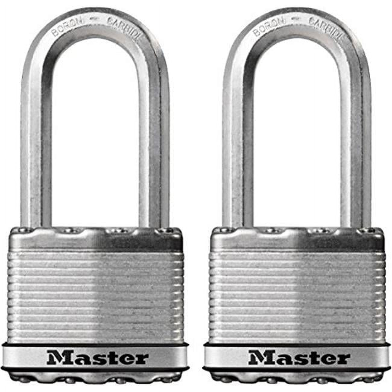 Master Lock Padlock, Magnum Laminated Steel Lock, 2 in. Wide, M5XTLH Pack of 2-Keyed Alike ...